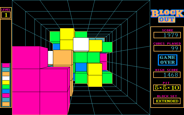 Screenshot of Blockout (PC-98, 1989) - MobyGames