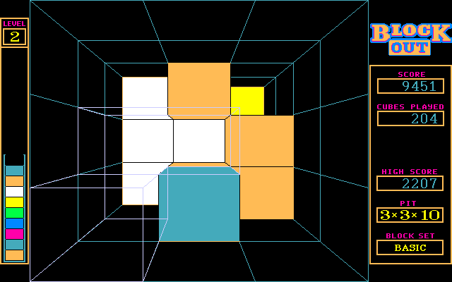 Screenshot of Blockout (PC-98, 1989) - MobyGames