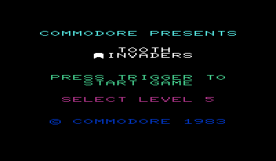 Screenshot of Tooth Invaders (VIC-20, 1981) - MobyGames