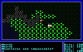 Screenshot of Ultima I (DOS, 1986) - MobyGames