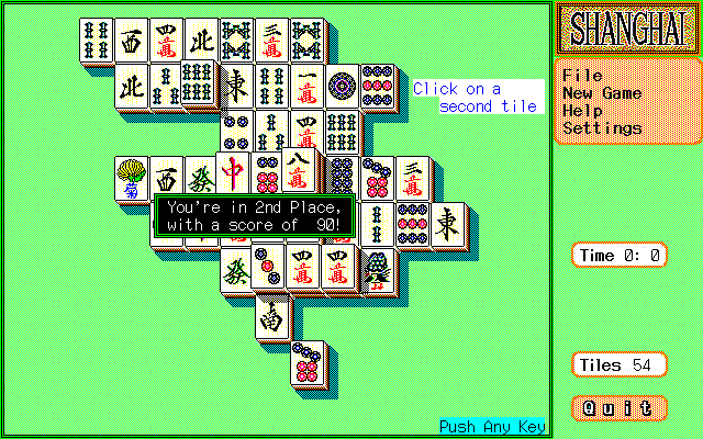 Screenshot of Shanghai (PC-98, 1986) - MobyGames