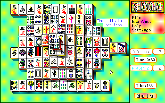 Screenshot of Shanghai (PC-98, 1986) - MobyGames