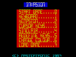 Screenshot of Invasion (ZX Spectrum, 1987) - MobyGames