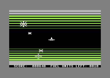 Screenshot of Falconian Invaders (Commodore 64, 1983) - MobyGames