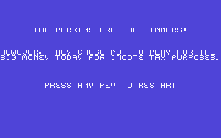 Screenshot of The All New Family Feud (Commodore 64, 1989) - MobyGames