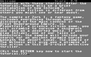 Screenshot of The Four-in-One Infocom Sampler (Commodore 64, 1984 ...