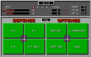 Screenshot of TV Sports: Football (DOS, 1988) - MobyGames