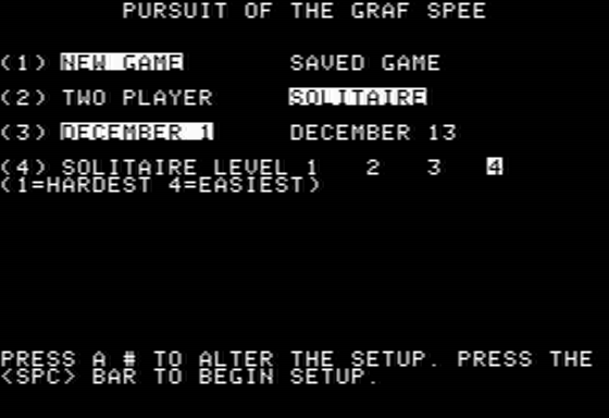 Screenshot of Pursuit of the Graf Spee (Apple II, 1982) - MobyGames
