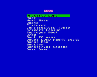 Screenshot of Grand Prix (ZX Spectrum, 1989) - MobyGames