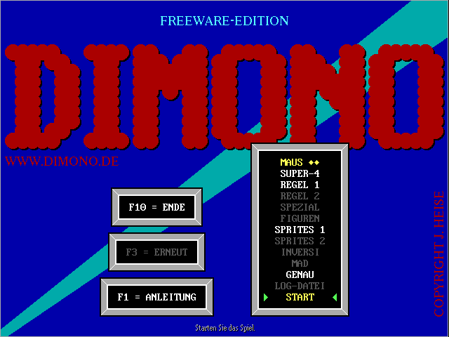 Screenshot of Dimono (DOS, 2008) - MobyGames