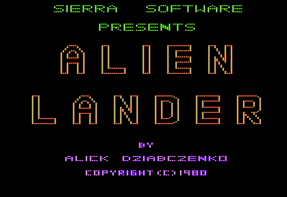 Alien Lander (1980) - MobyGames