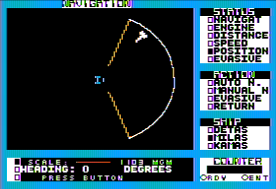 Screenshot of Starship Commander (Apple II, 1981) - MobyGames