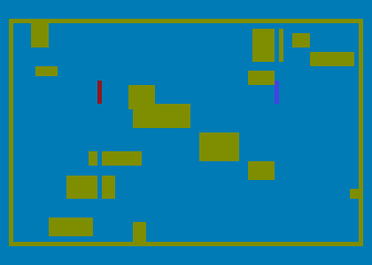 Screenshot of Angle Worms (Atari 8-bit, 1980) - MobyGames