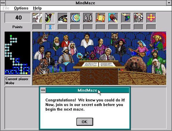 Screenshot of Microsoft Encarta (Included game) (Windows 3.x, 1993 ...