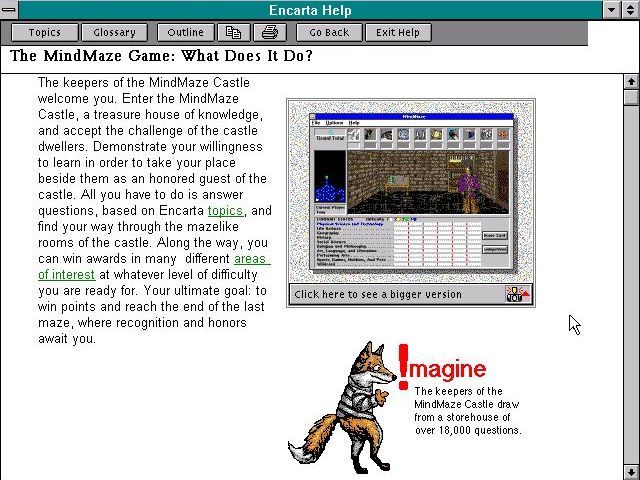 Screenshot of Microsoft Encarta (Included game) (Windows 3.x, 1993 ...