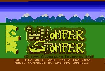 Screenshot of Whomper Stomper (Atari 8-bit, 1984) - MobyGames