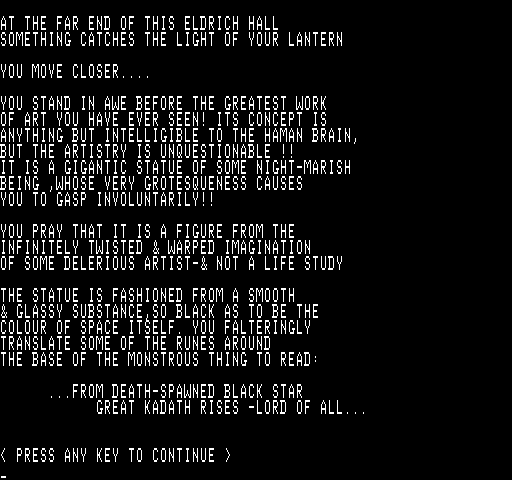 Screenshot of Kadath (Exidy Sorcerer, 1979) - MobyGames