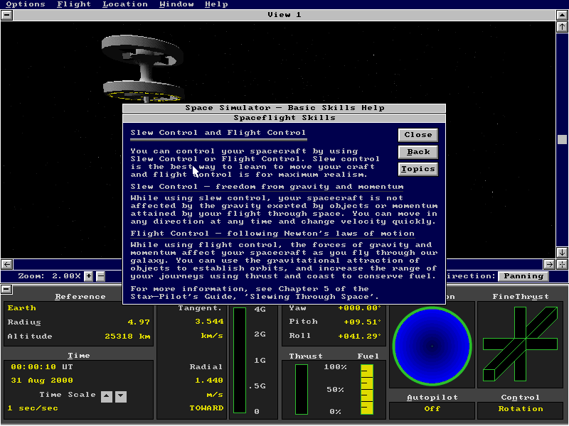 Screenshot of Microsoft Space Simulator (DOS, 1994) - MobyGames