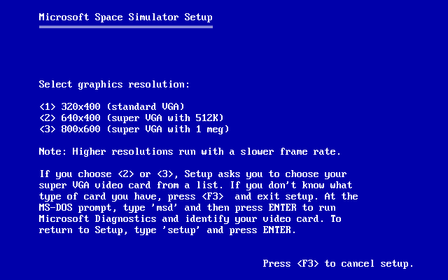 Screenshot of Microsoft Space Simulator (DOS, 1994) - MobyGames