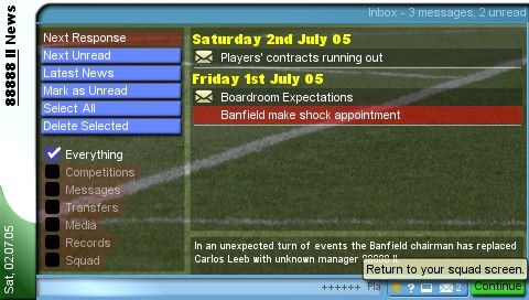 Screenshot of Championship Manager (PSP, 2005) - MobyGames