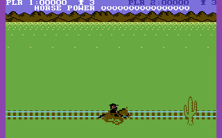 Screenshot of Train Robbers (Commodore 64, 1987) - MobyGames