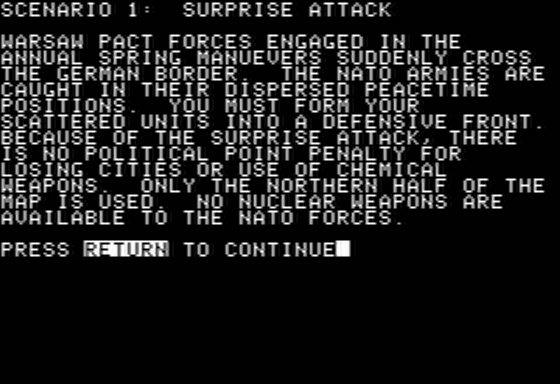 Screenshot of NATO Commander (Apple II, 1983) - MobyGames