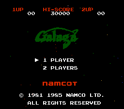 Screenshot of Galaga (NES, 1981) - MobyGames