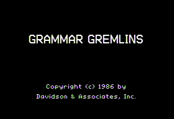 Grammar Gremlins (1986) - MobyGames