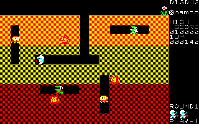 Screenshot of Dig Dug (Sharp X1, 1982) - MobyGames