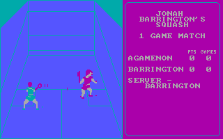 Screenshot of Jonah Barrington's Squash (PC Booter, 1985) - MobyGames