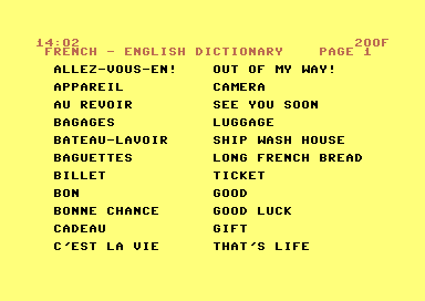 Screenshot of Passport to Paris (Commodore 64, 1984) - MobyGames