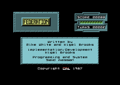 Screenshot of Federation (Commodore 64, 1987) - MobyGames