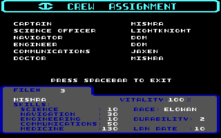 Screenshot of Starflight 2: Trade Routes of the Cloud Nebula (DOS, 1989 ...