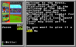 Screenshot of BattleTech: The Crescent Hawk's Inception (DOS, 1988 ...
