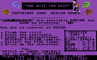 One Bite Too Deep (1985) - MobyGames