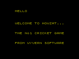 Screenshot of Howzat! (ZX Spectrum, 1984) - MobyGames