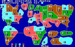 Screenshot of Risk (DOS, 1986) - MobyGames