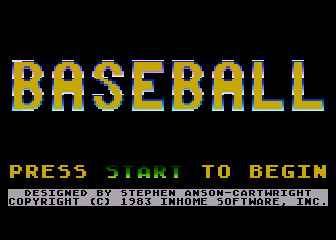 Baseball (1983) - MobyGames