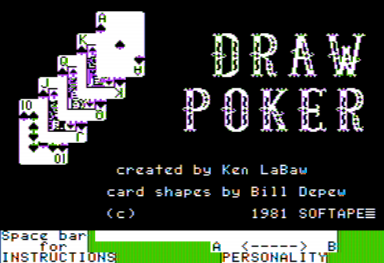 Draw Poker screenshots - MobyGames