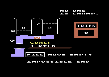 Screenshot of Puzzle Tanks (Commodore 64, 1984) - MobyGames