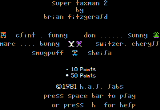 Screenshot of Super Taxman 2 (Apple II, 1981) - MobyGames