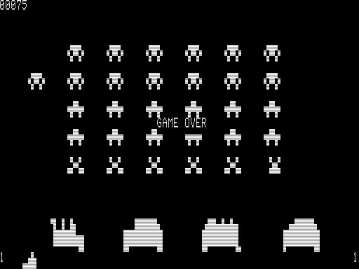 Screenshot of Space Intruders (TRS-80, 1980) - MobyGames