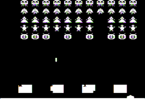 Screenshot of Apple Stellar Invaders (Apple II, 1980) - MobyGames