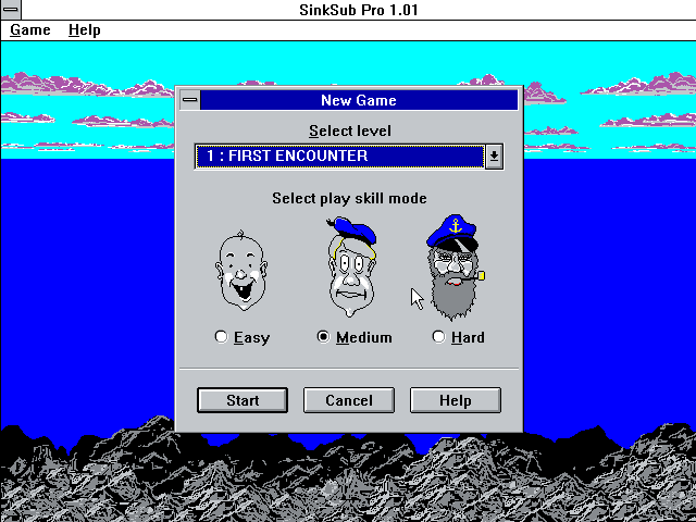 Screenshot of SinkSub Pro (Windows 3.x, 1996) - MobyGames