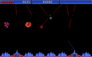 Screenshot of Missile Command (Atari ST, 1980) - MobyGames