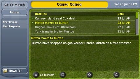 Screenshot of Football Manager Handheld (PSP, 2006) - MobyGames