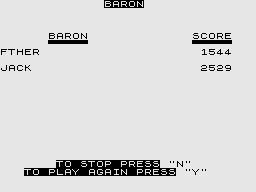 Screenshot of Baron (ZX81, 1983) - MobyGames