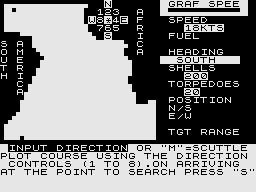 Screenshot of Admiral Graf Spee (ZX81, 1982) - MobyGames
