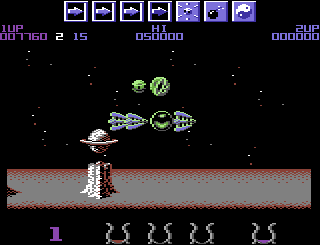 Screenshot of Wizball (Commodore 64, 1987) - MobyGames