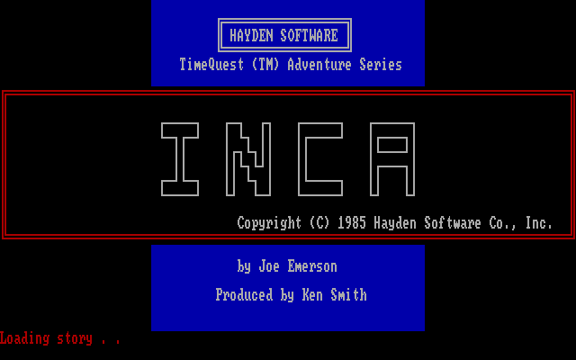Screenshot of Inca (PC Booter, 1985) - MobyGames Screenshot of Inca (PC Booter, 1985) - MobyGames